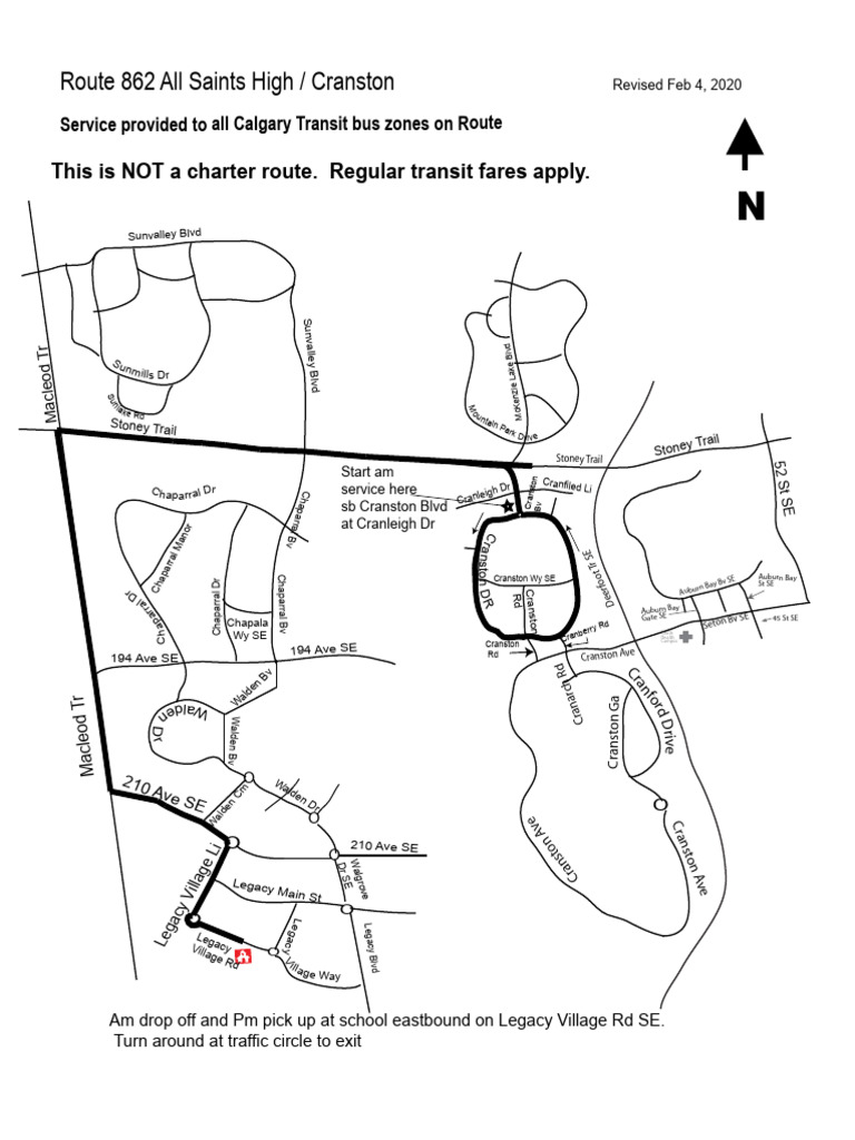Route 862 Calgary Transit Guide | PDF | Public Transport | Bus Transport