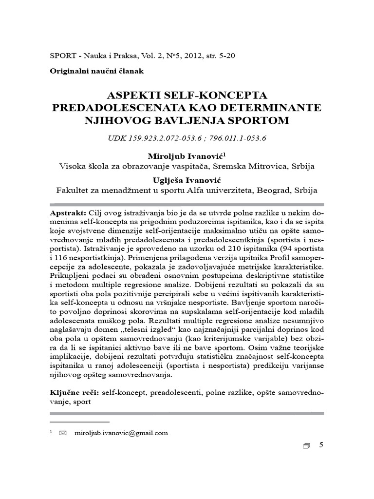 Aspekti Self Koncepta | PDF
