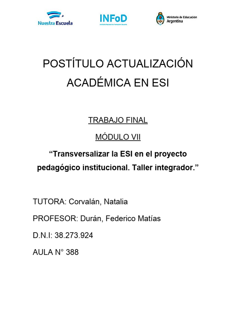 Trabajo Final de Esi Parte 2 | PDF | Educación sexual | Género