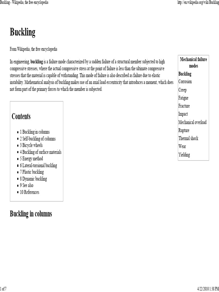 Buckling | PDF | Buckling | Bending