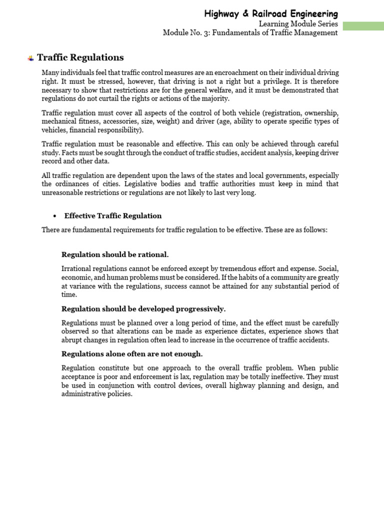 Traffic Signs and Regulations Overview | PDF | Traffic | Road