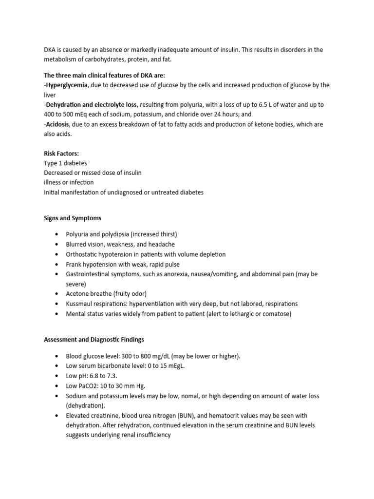 DKA | PDF | Hyperglycemia | Dehydration