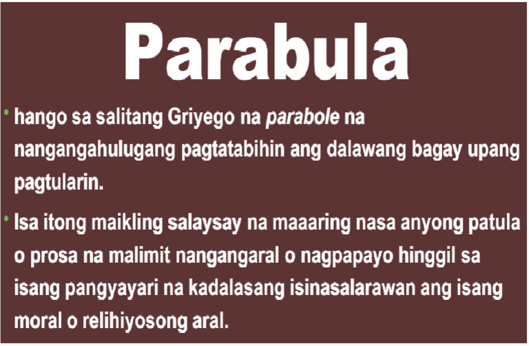 Parabula Meaning | PDF