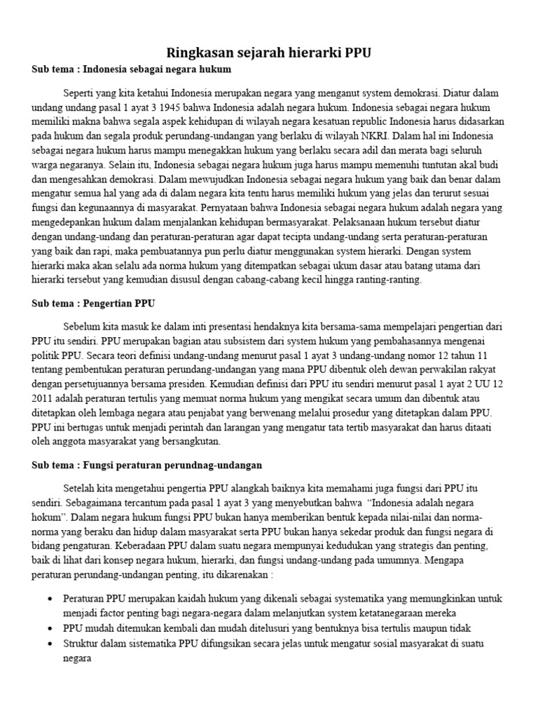 Ringkasan Sejarah Hierarki PPU | PDF