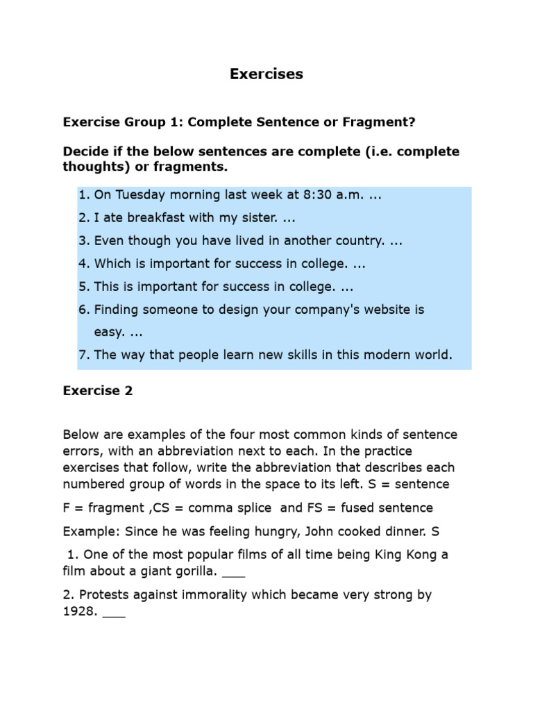 Exercises 1 | PDF