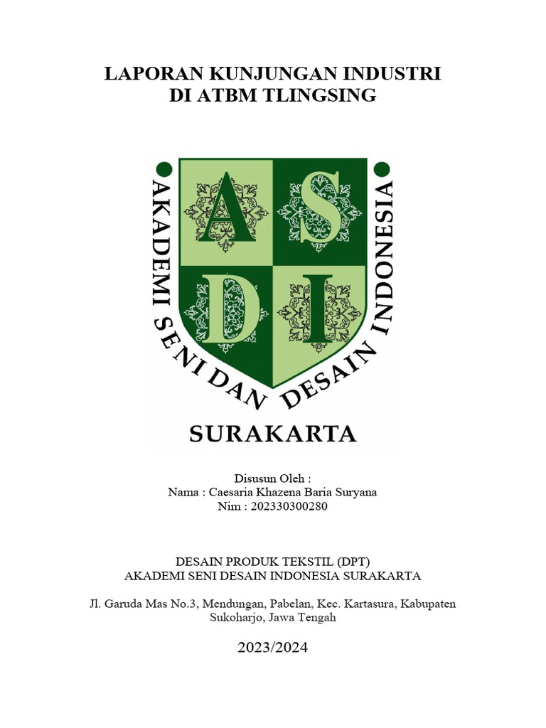 Kunjungan Industri ATBM Tlingsing 2023 | PDF | Bisnis | Seni