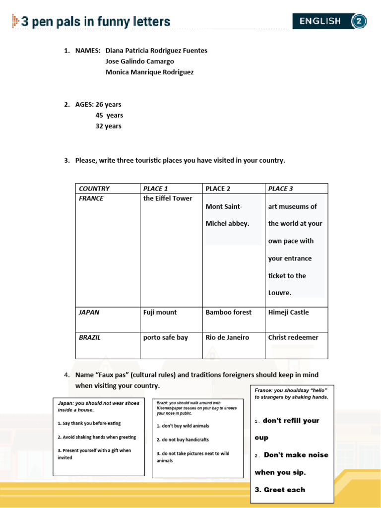 Pen Pal Application Form | PDF