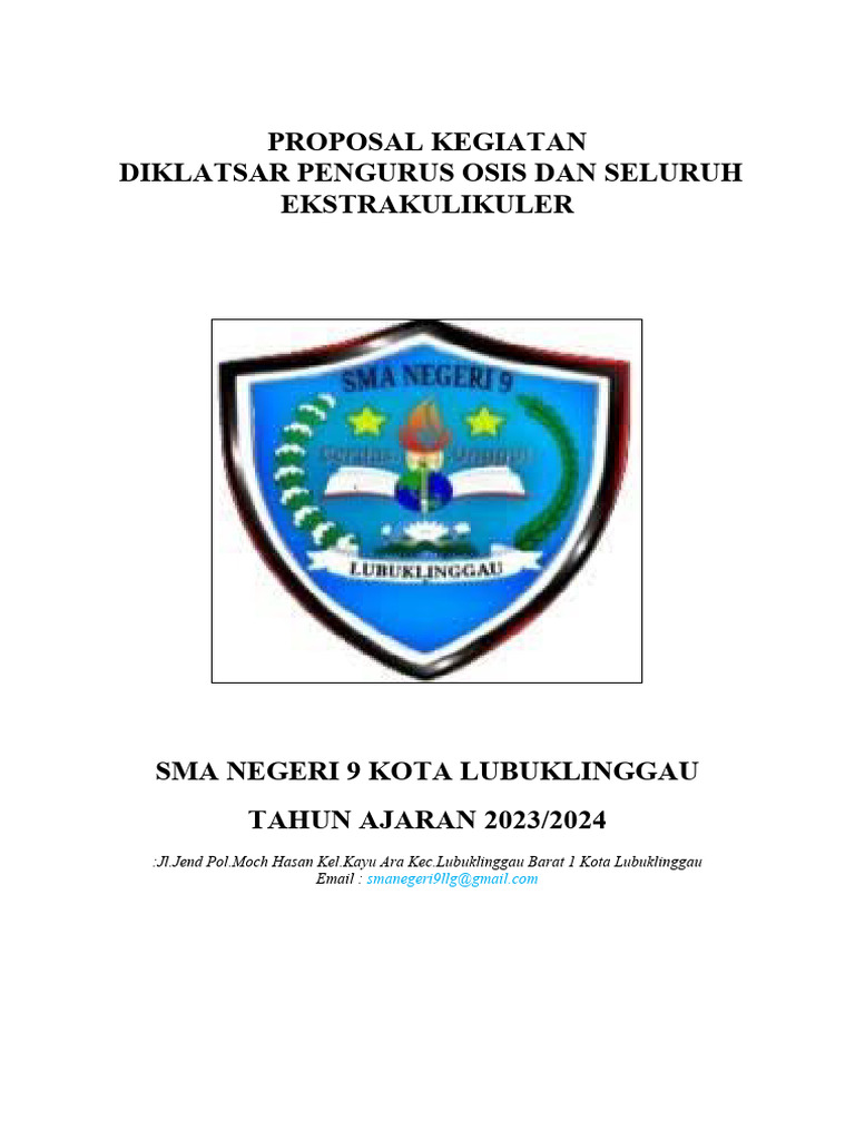 Proposal Diklatsar 2023 | PDF | Karier & Perkembangan