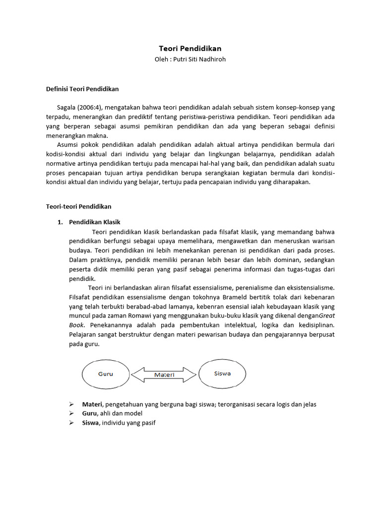 Teori Pendidikan | PDF