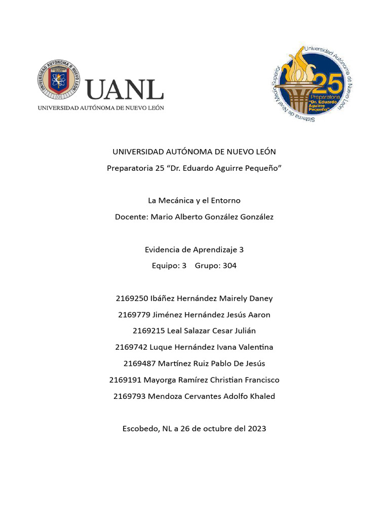 Ev3 E3 Equipo3 Lme | PDF | Las leyes del movimiento de Newton | Velocidad