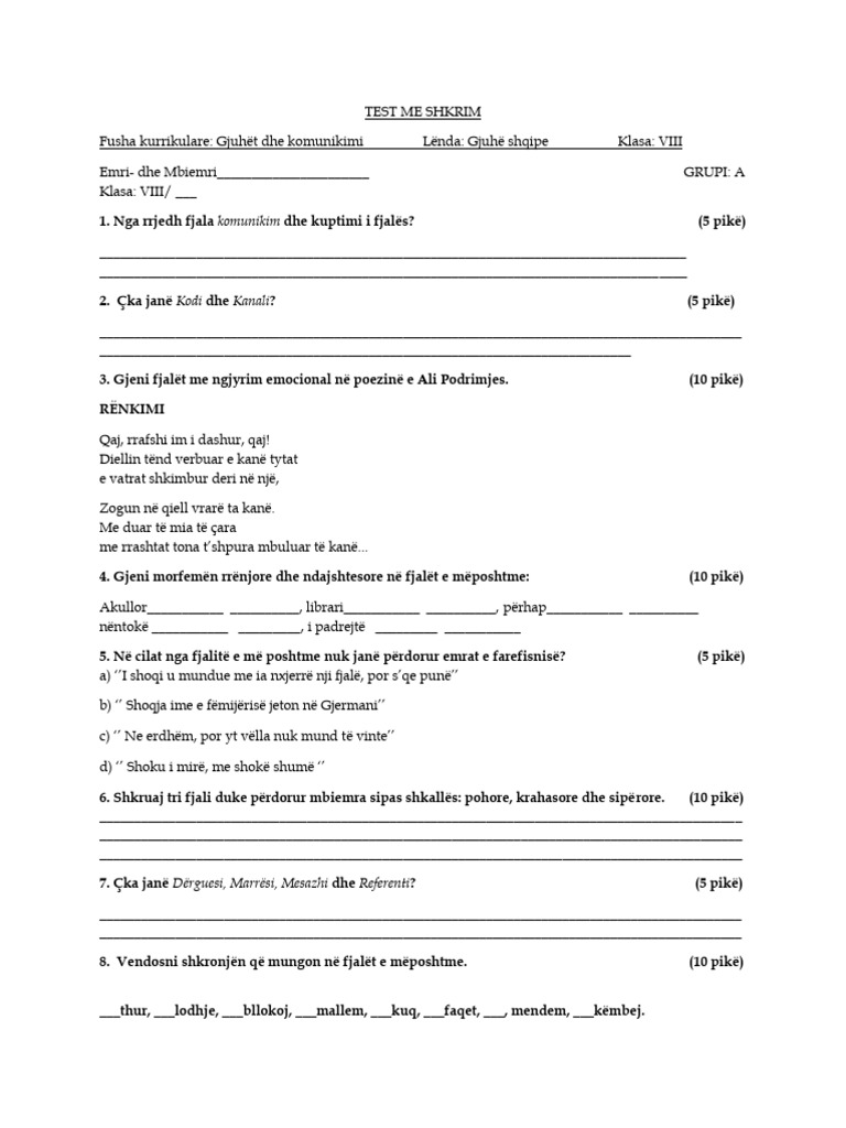 Testi A | PDF