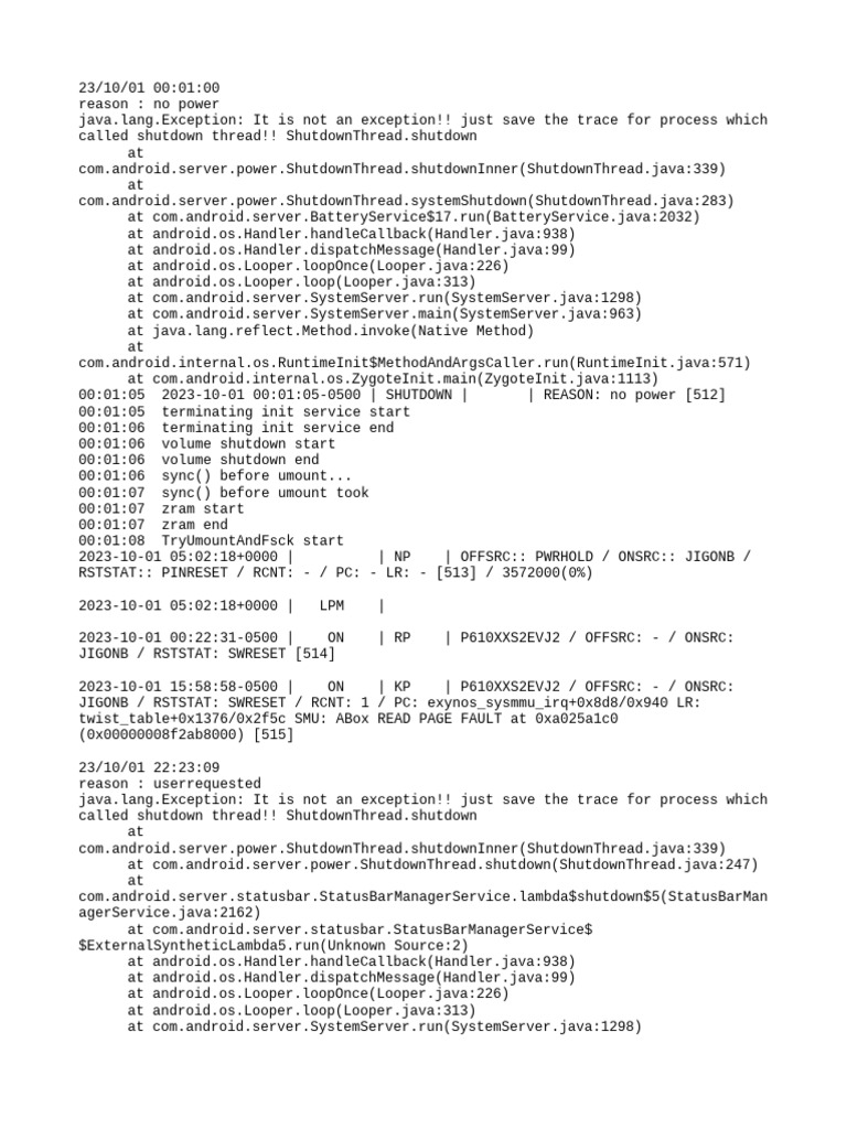 Power Off Reset Reason Backup | PDF | Java (Programming Language ...