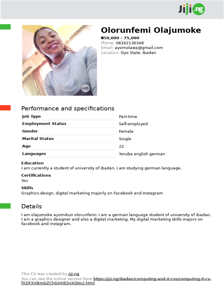 Jiji - NG Computing & IT CVs 1657208701 CV | PDF