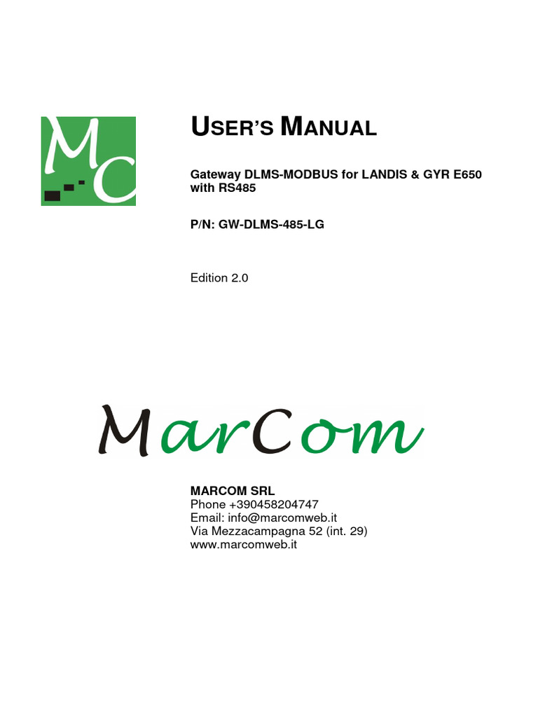 User - Manual GW-DLMS-485-LG - 3.128 - en | PDF | Port (Computer Networking) | Computer Network