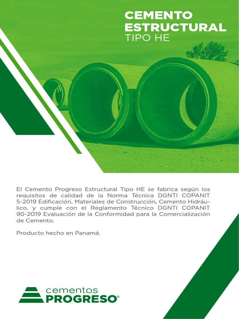 Cemento Progreso Estructural Tipo HE | PDF | Hormigón | Cemento