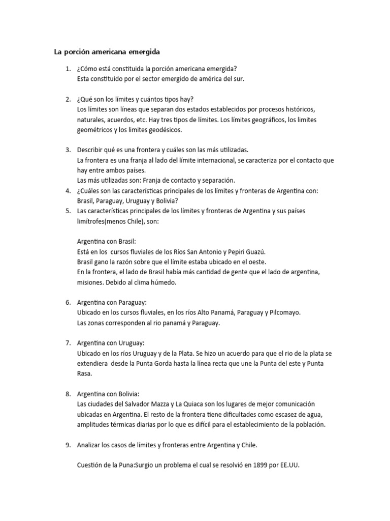 La Porción Americana Emergida | PDF | Argentina | Chile