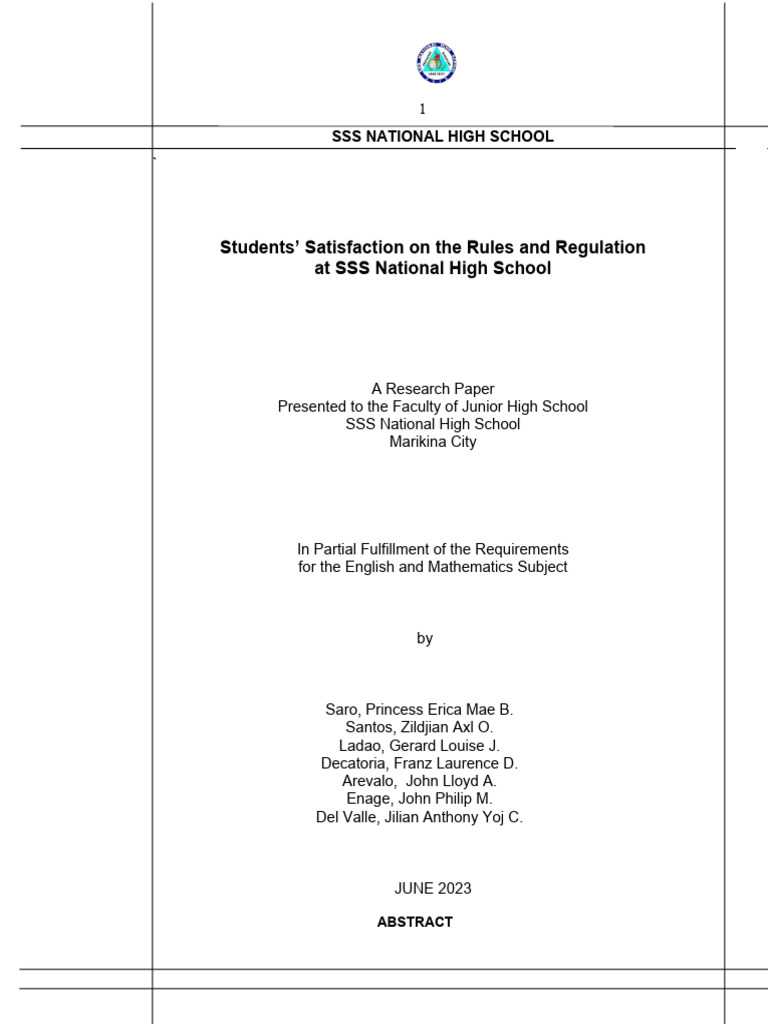 G5 Credi Grade 10 - Mini Research | PDF | Survey Methodology ...