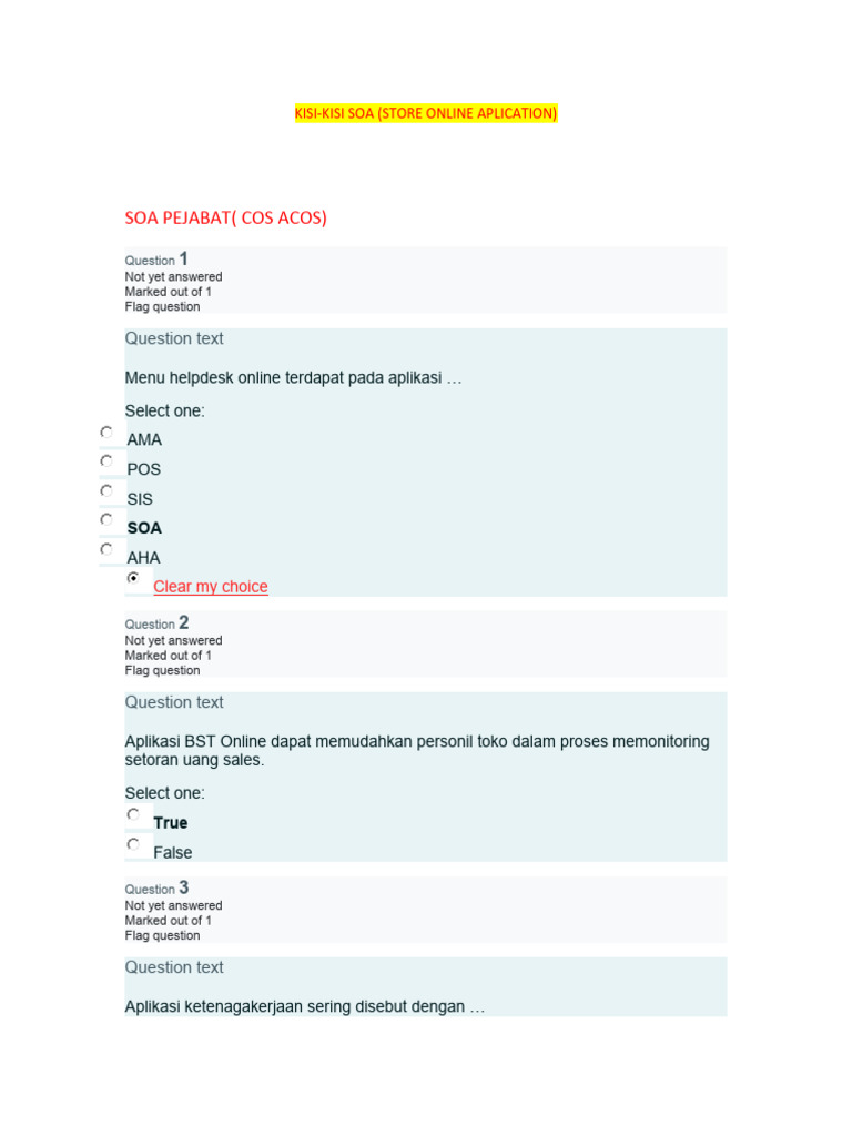 Kisi-Kisi Soa | PDF | Karier & Perkembangan