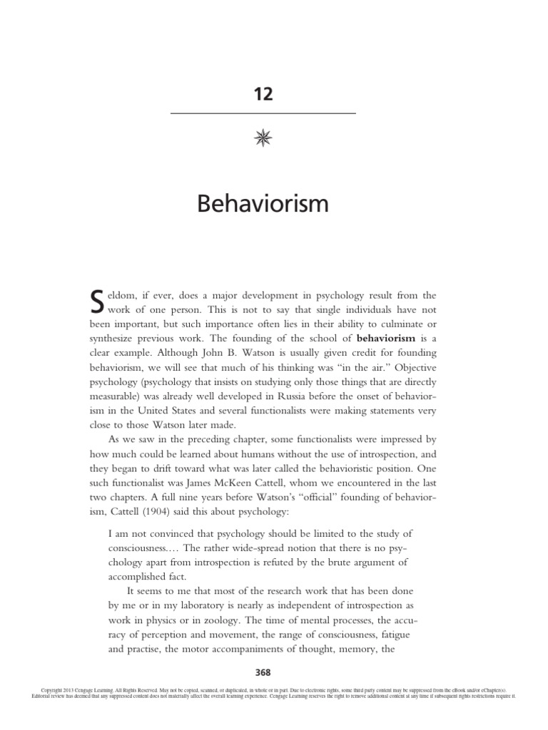 8 2 Behaviorism | PDF | Psychology | Thought