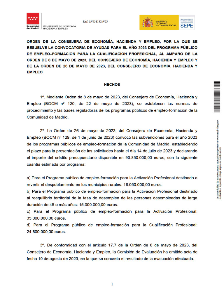 Orden Resolucion CPC 2023 | PDF