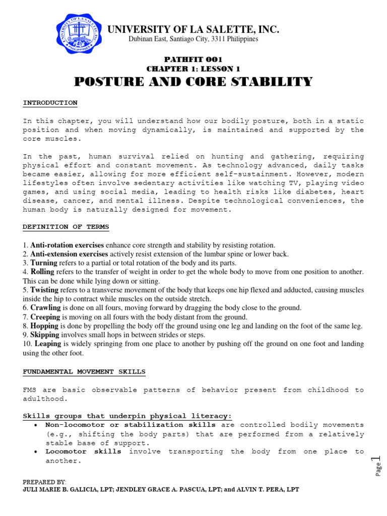 PATHFIT 001 Module 1 Lesson Only | PDF | Anatomical Terms Of Motion ...