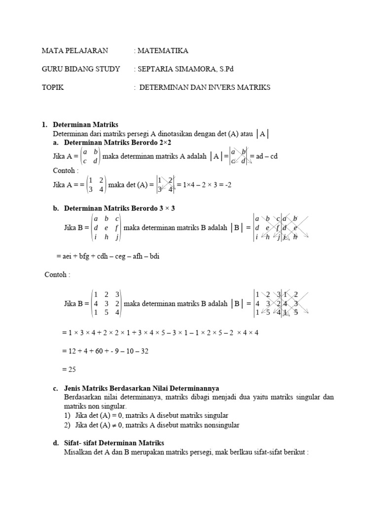 Determinan Dan Invers | PDF