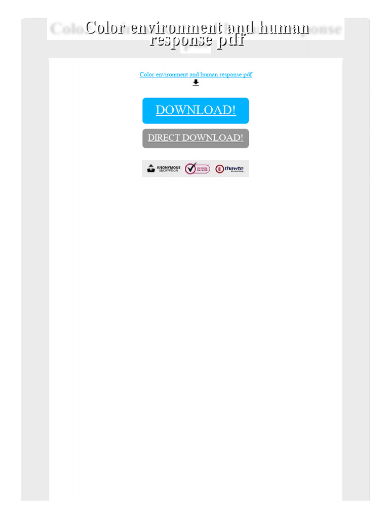 Color Environment and Human Response PDF | PDF | Language Arts & Discipline