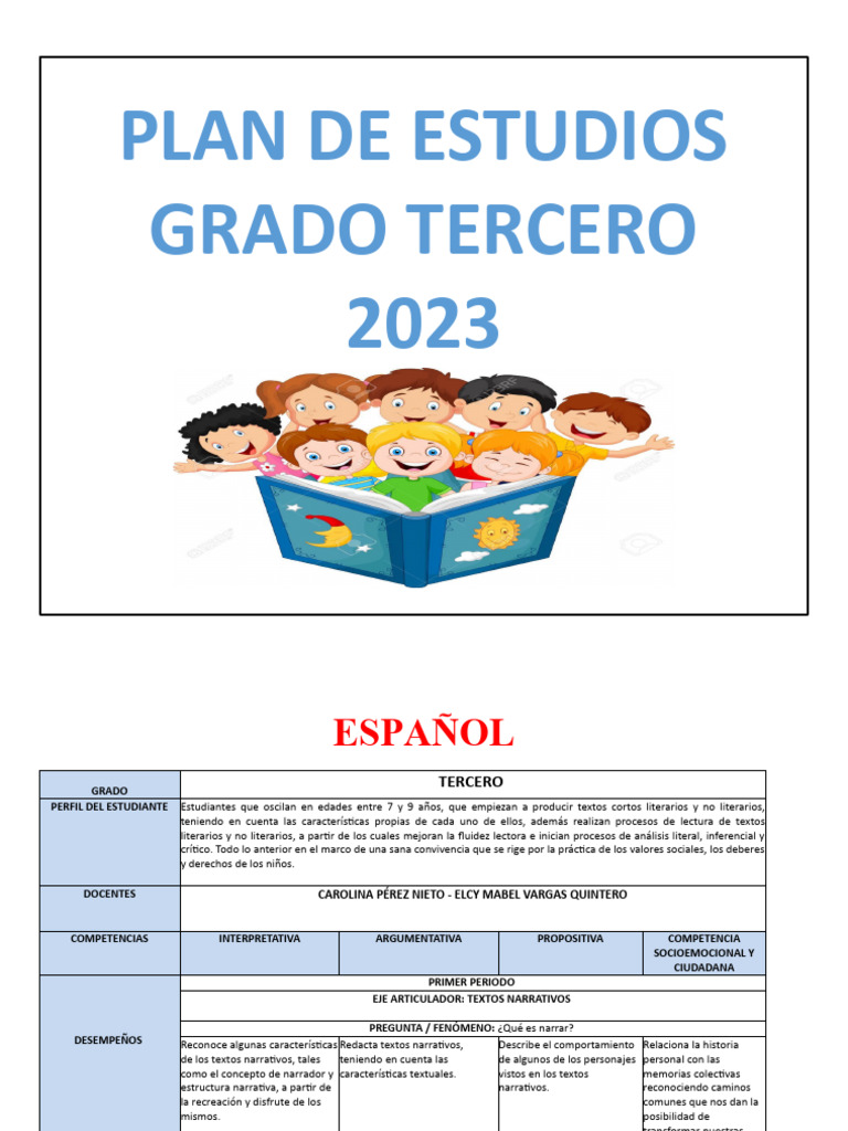 1.plan de Estudios Tercero 2023 | PDF | Aprendizaje | Pensamiento