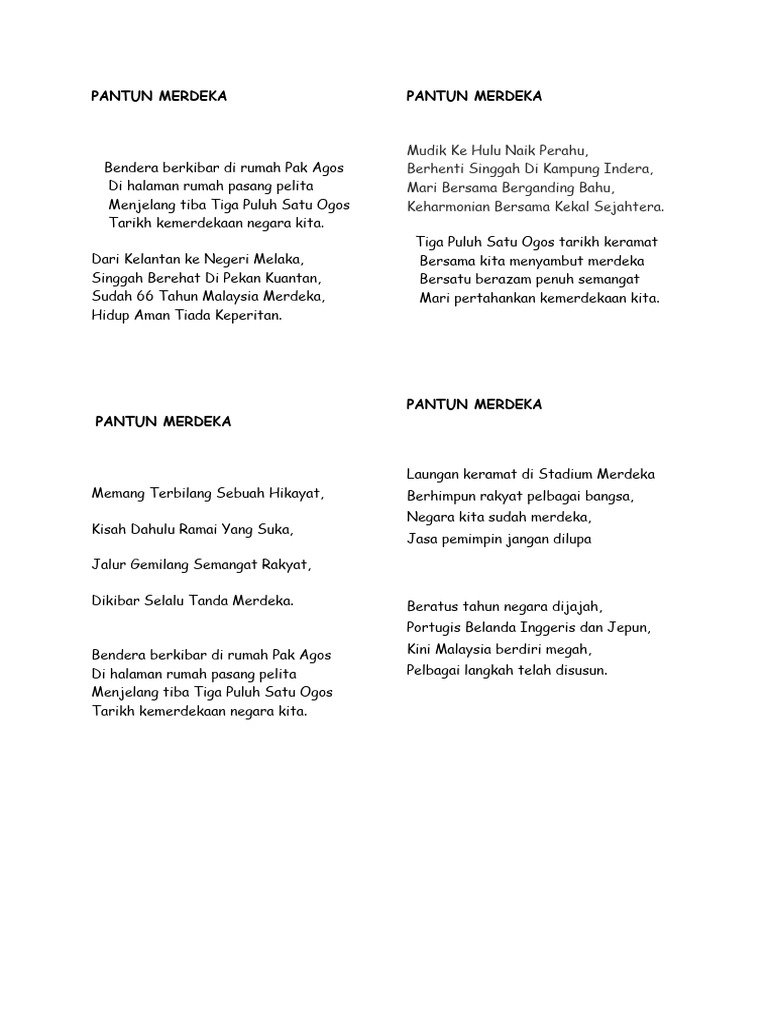 PANTUN MERDEKA | PDF