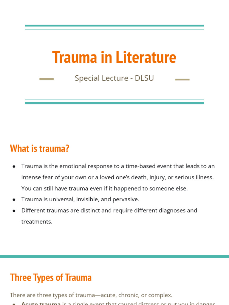 Trauma in Literature | Download Free PDF | Psychological Trauma ...