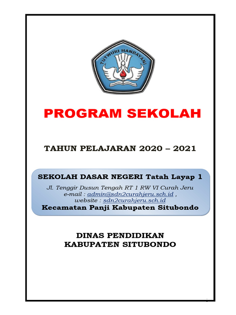 Program Kerja SD Tatah Layap 1 | PDF