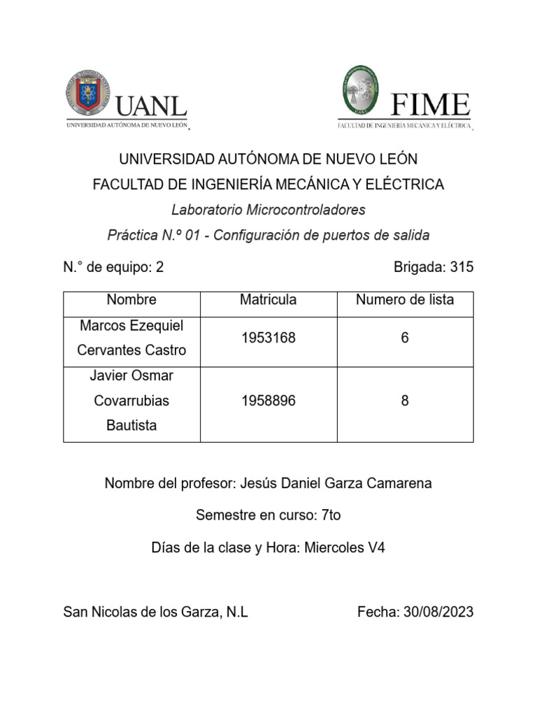 LabMIyL - MieV4 - 6,8 - E2 - P1 | PDF | Microcontrolador | Diodo emisor de luz