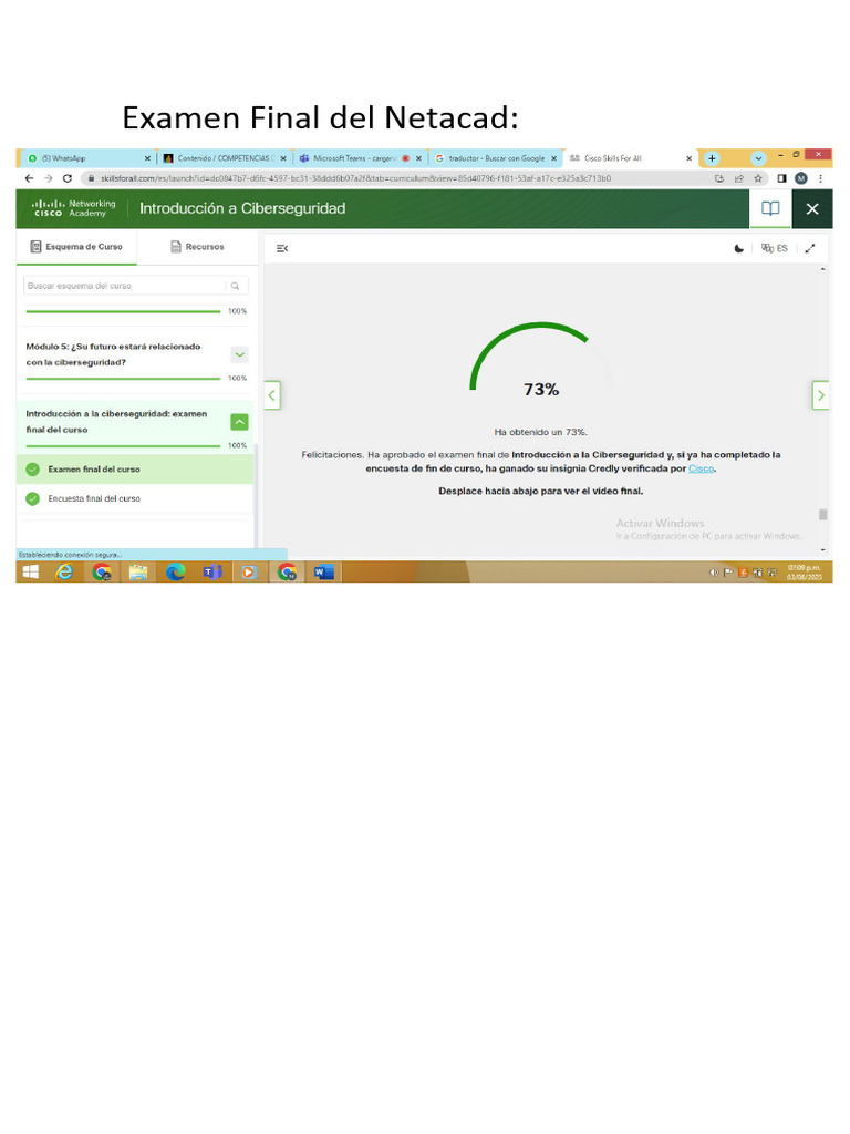 Examen Final Del Netacad-Senati | PDF