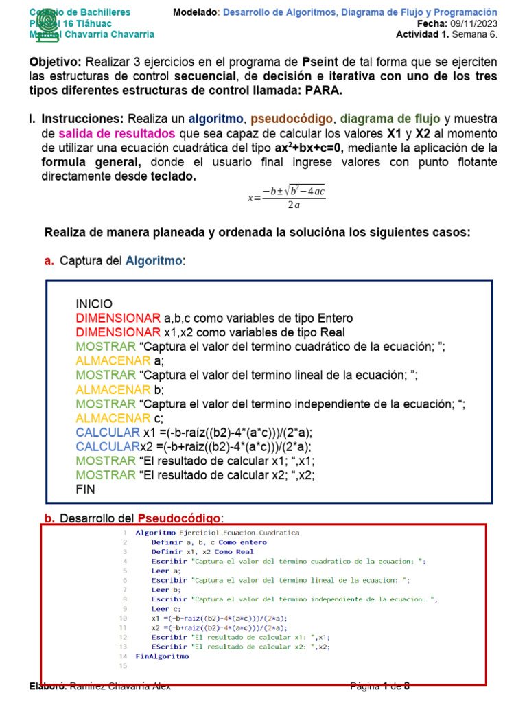 TIC-III Semana 6. Modelado Programación con Pseint | PDF | Algoritmos | Programación de computadoras