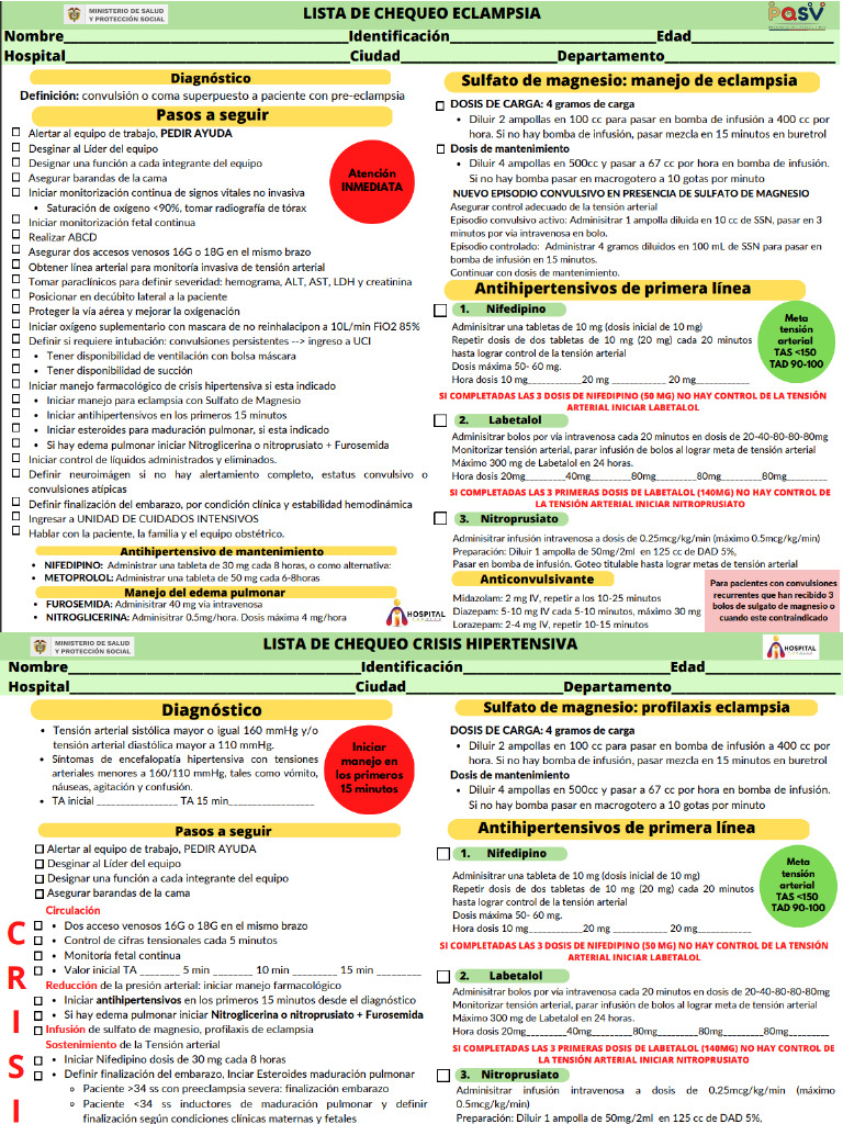 Copia de Listas de Chequeo Codigo Rojo | PDF