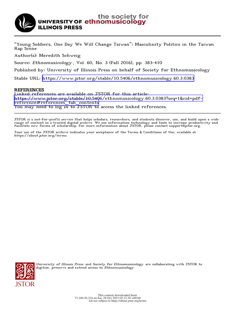 Masculinity in Taiwan's Rap Scene | PDF | Taiwan | Masculinity