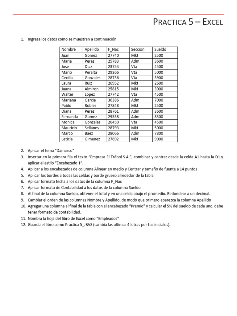 Practica 2 - Excel | PDF | Microsoft Excel