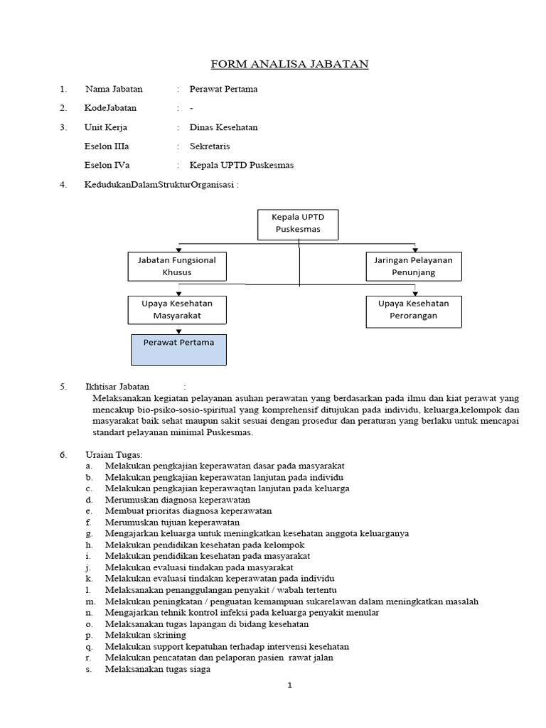 Anjab JFT Perawat Pertama, Veronika N, S.Kep - Ners | PDF | Kesehatan ...