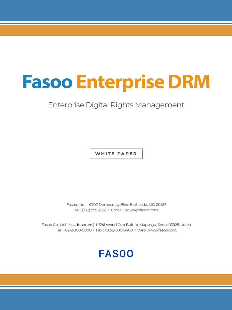 White Paper Fasoo Enterprise DRM | PDF | Digital Rights Management ...