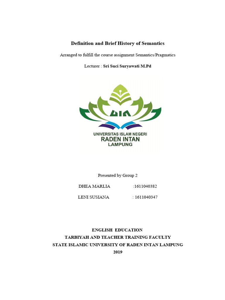 Semantics: Definition and History | PDF | Word | Linguistics