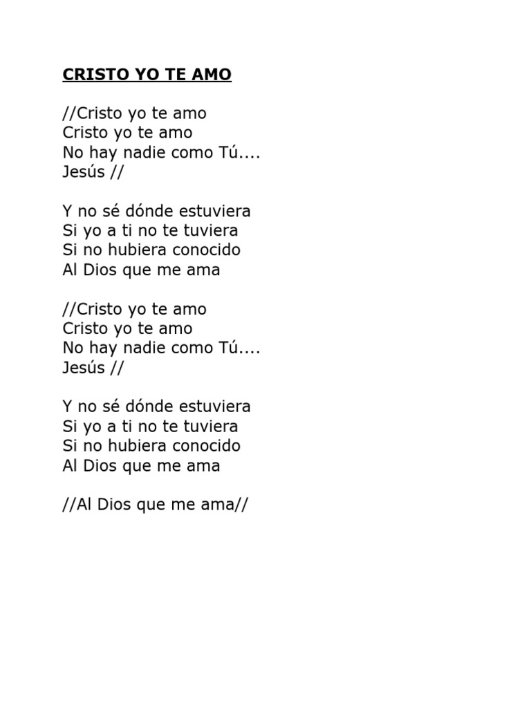 Cristo Yo Te Amo-Letra | PDF