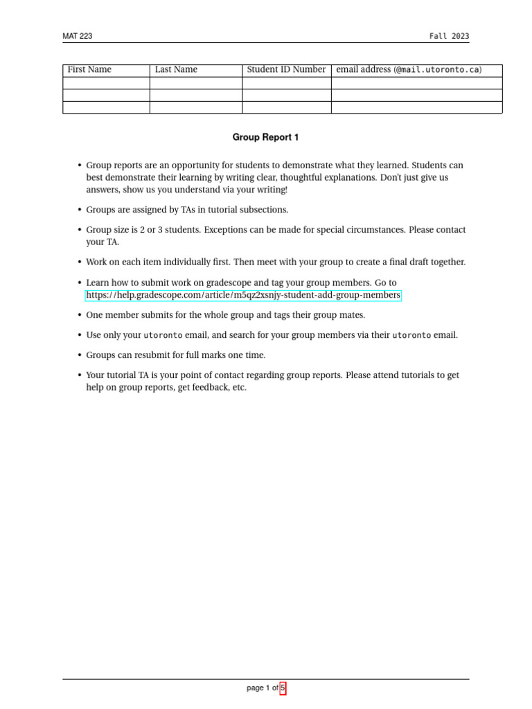 Group Report 1-Q2 | PDF | Mathematics