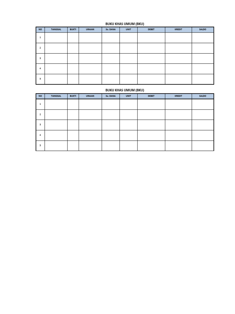 Buku Kas Umum (Bku) PKK | PDF