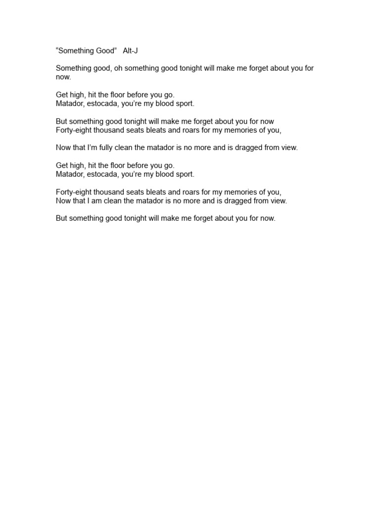 Something Good Lyrics | PDF