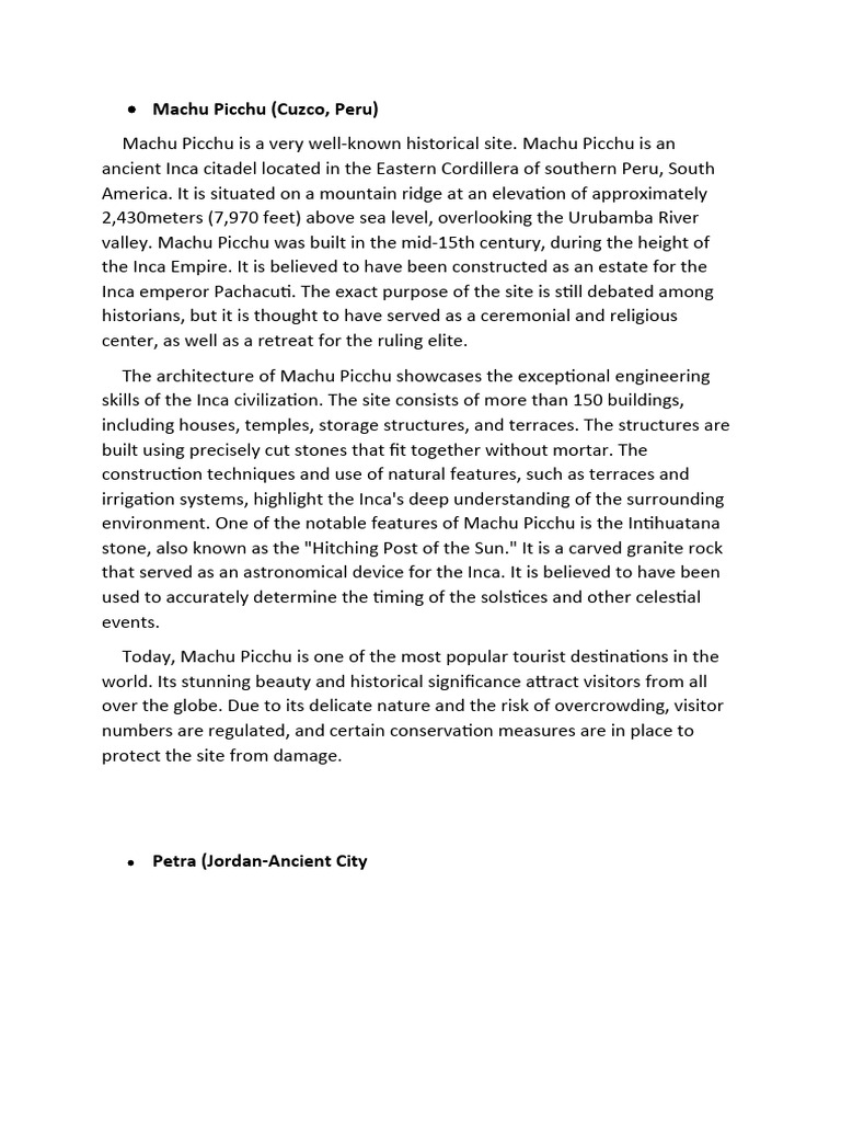 Machu Picchu | PDF | Machu Picchu