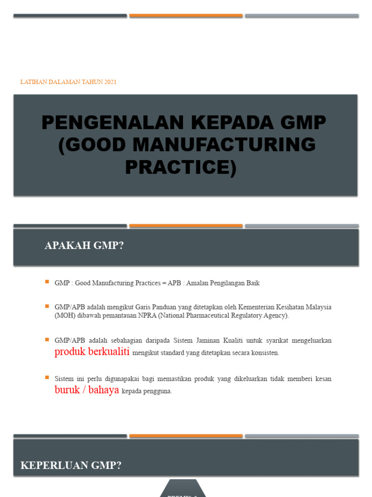 GMP Refresh Training 16022021 | PDF