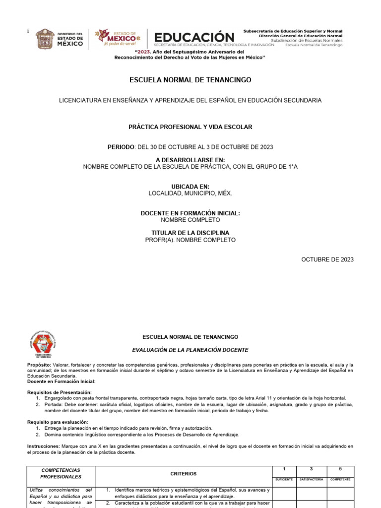 Carátula para Práctica Profesional en Español | PDF | Enseñando | Maestros
