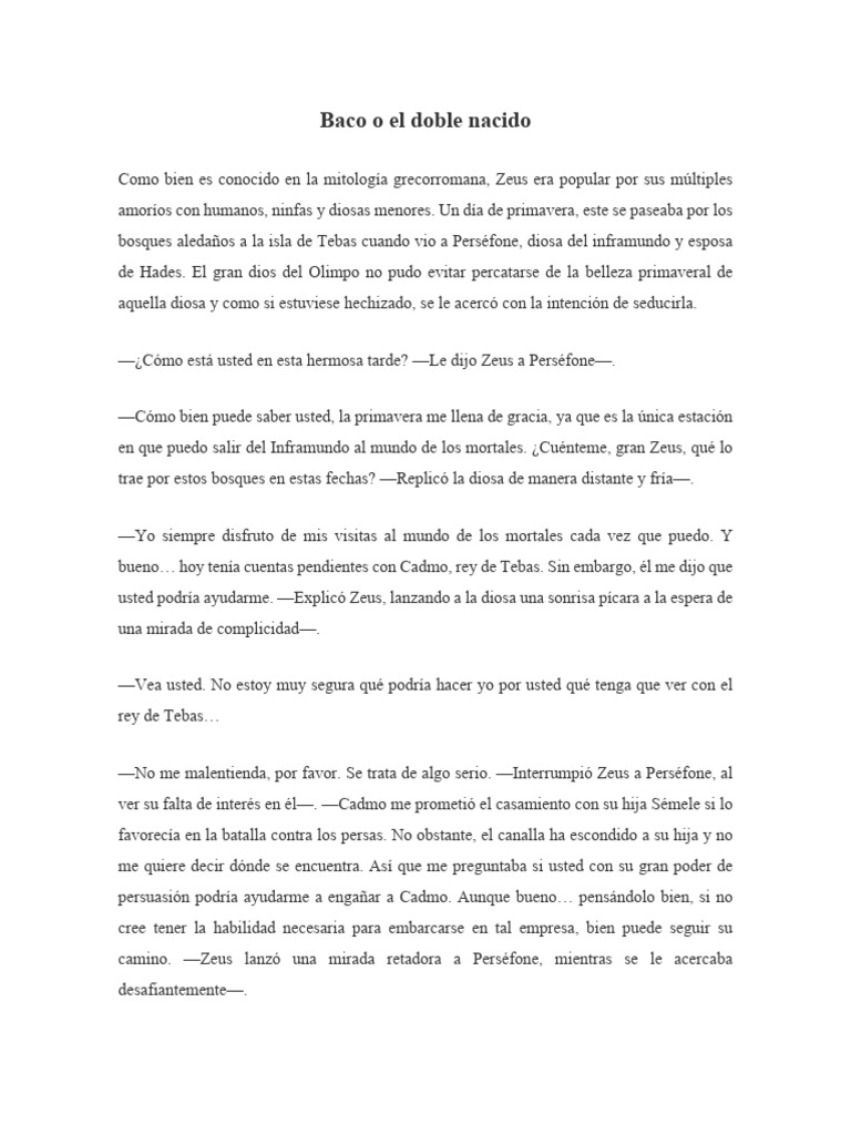 Baco: El Mito del Dios Doble Nacido | PDF | Osiris | Isis