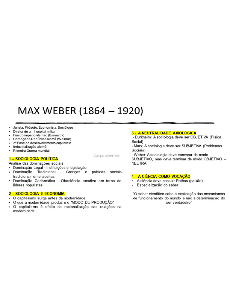 Neutralidade Axiológica em Weber | PDF | Max Weber | Sociologia