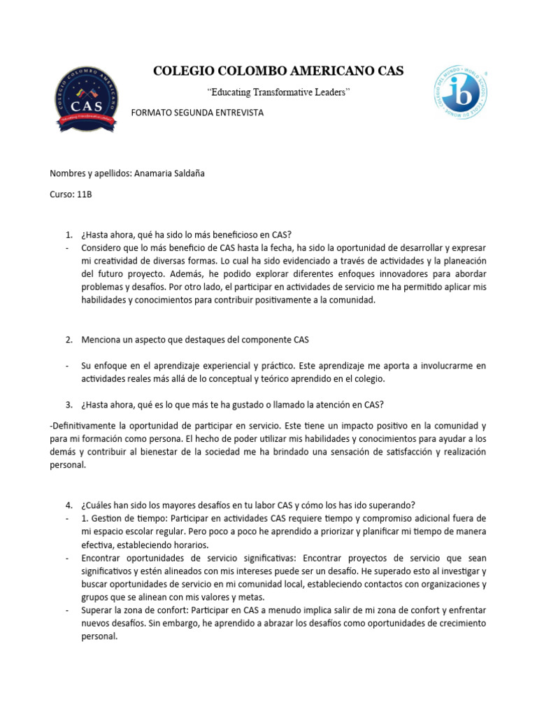 segunda entrevista- | PDF | Aprendizaje | Experiencia